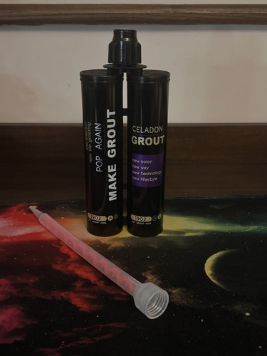 Epoxy Grout 100% Waterproof Auto-mix Dual Tubes Tile Grout 19oz 400ml ...