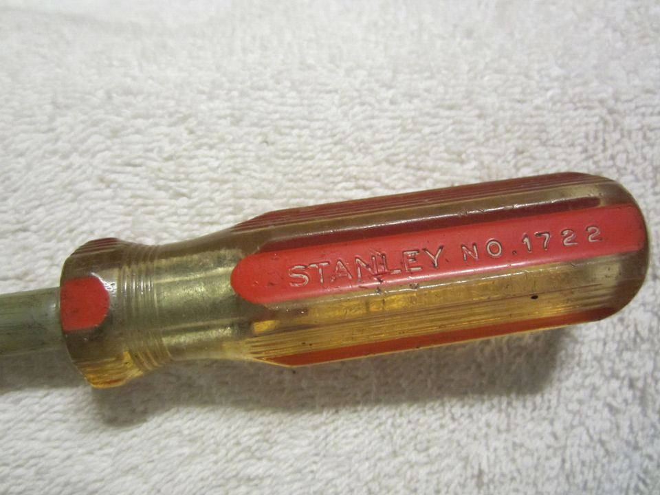 #1722 Stanley Phillips Screwdriver tool clear and red handle,insulated ...