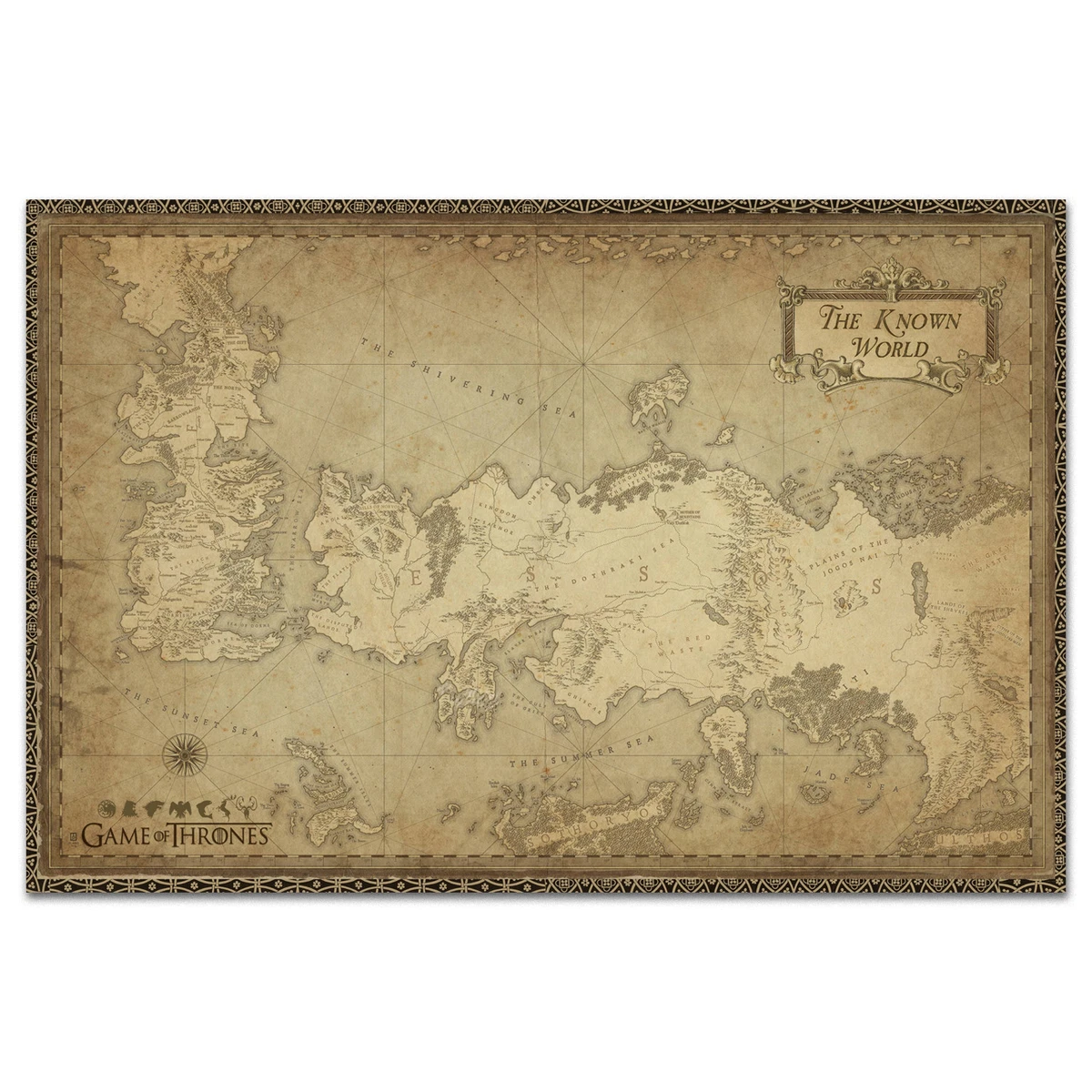 Game Of Thrones Map Poster