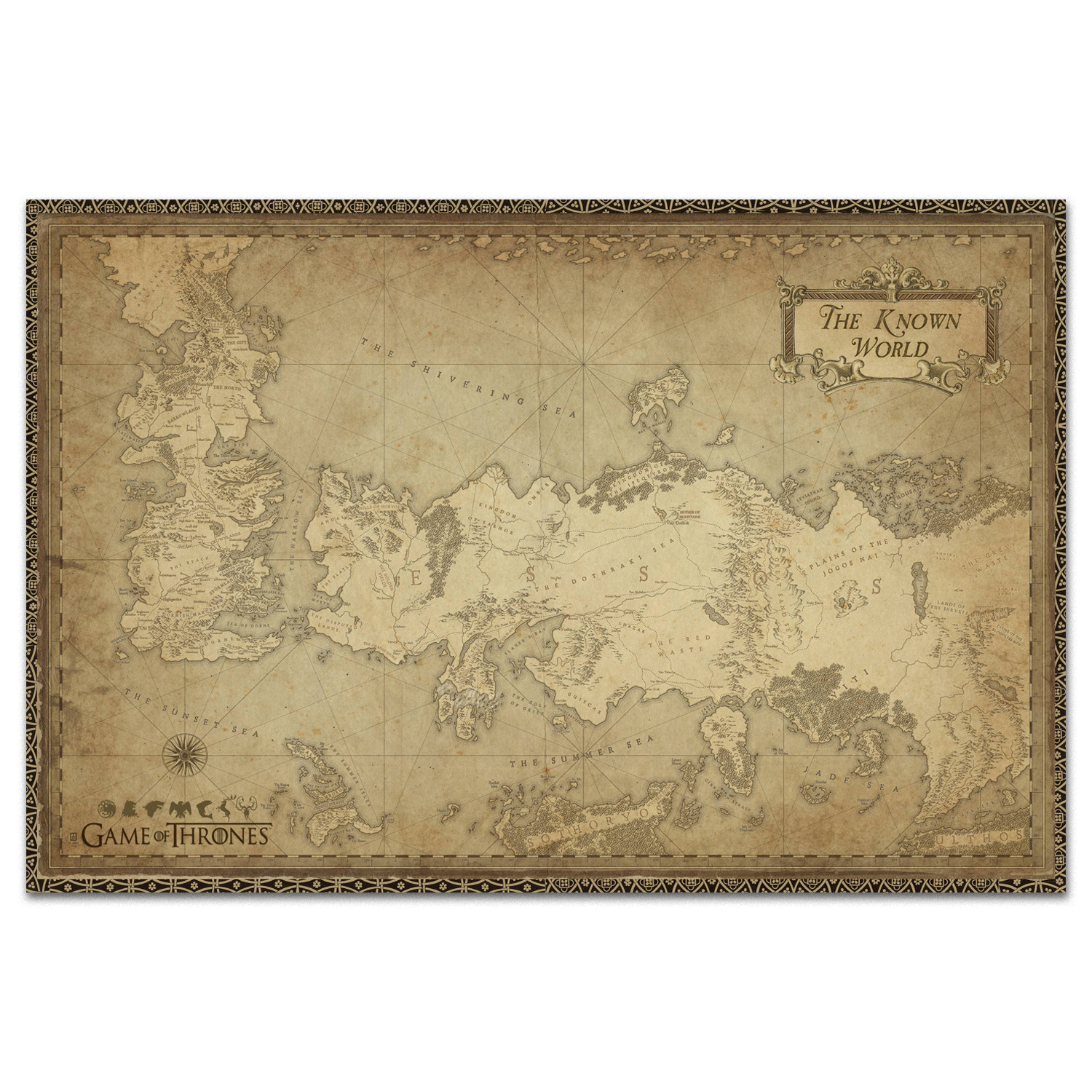 Game Of Thrones Map Poster