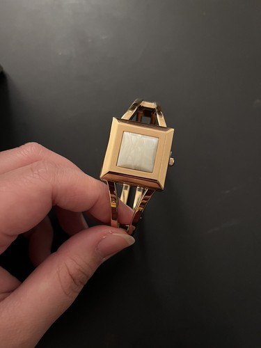 Avon Japan Movement Gold Photo Locket Bangle Women’s Wrist Watch Quartz ...