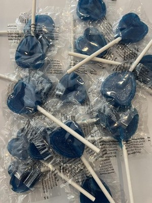 Blue HEART raspberry lollipops x 25 | eBay UK
