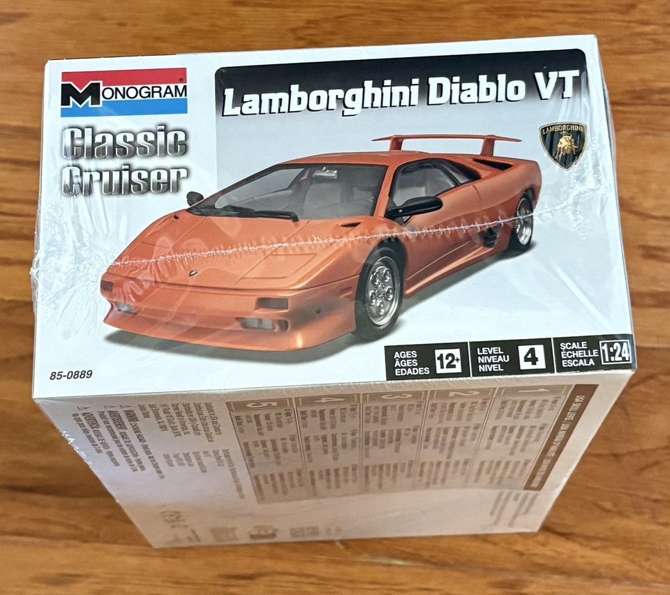 Monogram Lamborghini Diablo VT 1:24 Sealed Model Kit 85-0889 Free ...