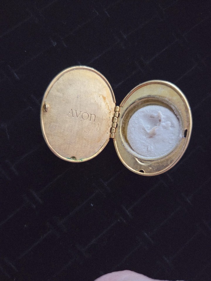 Vintage Avon Solid Perfume Faceted AMBER GLASS Brooch Poison Locket Not ...