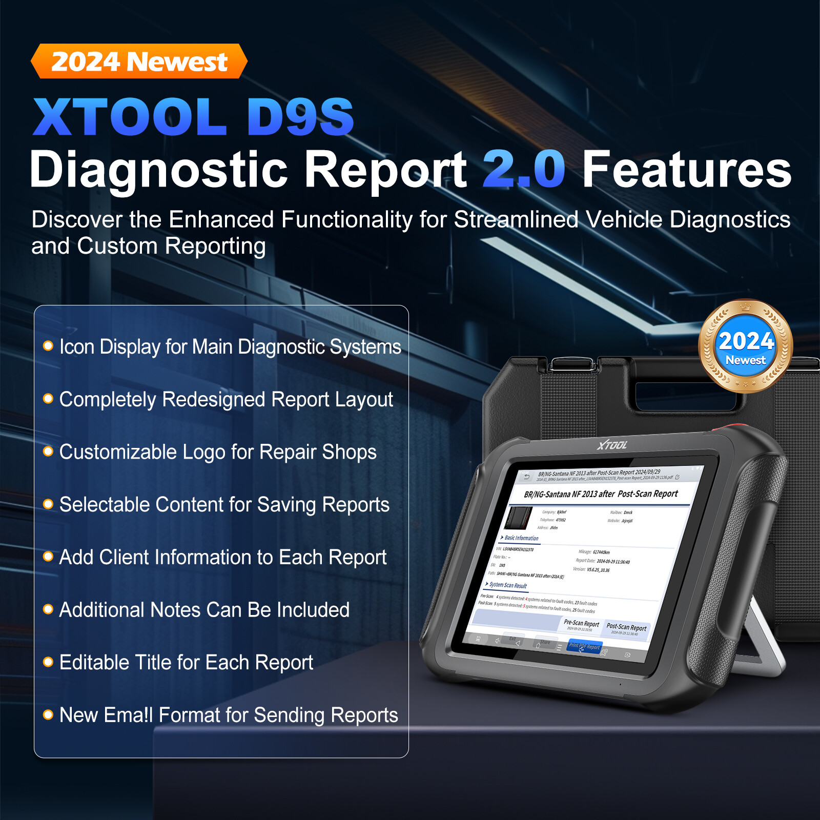 XTOOL D9S Full Diagnostic Scanner Tool Topology Module Coding V.AG ...