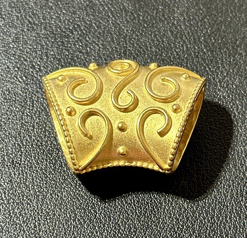 Women’s Matte Gold Tone Scarf Tube Slide Ring Scroll Accessory ...