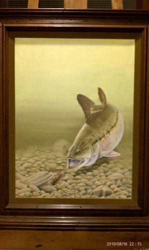 Wiley Miller Fishing Facts Original Oil Painting:February 1977 "Bass ...