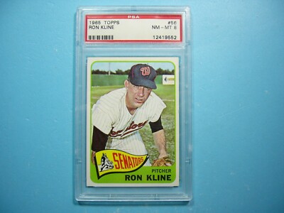 1965 TOPPS MLB BASEBALL CARD #56 RON CLINE PSA 8 NM/MINT SHARP+ '65 GL ...