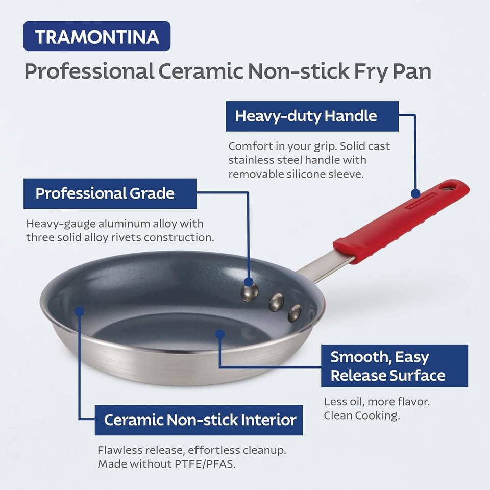 Tramontina Professional 10-Inch Ceramic Nonstick Frying Pan, Heavy ...