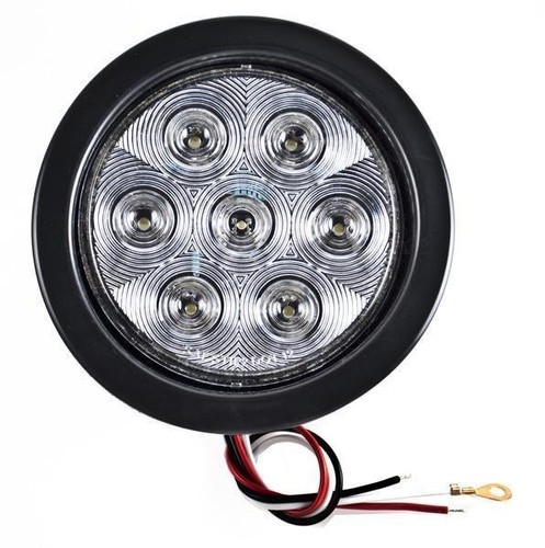 4" Inch White 7 LED Round Backup/Reverse Truck Light w/ Grommet ...