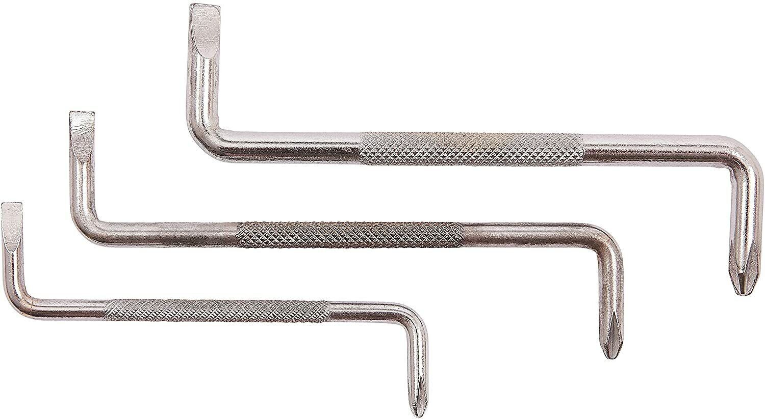 AMTECH 3Pc Right Angle Offset Cranked 3 Sizes Slot and Posidrive ...