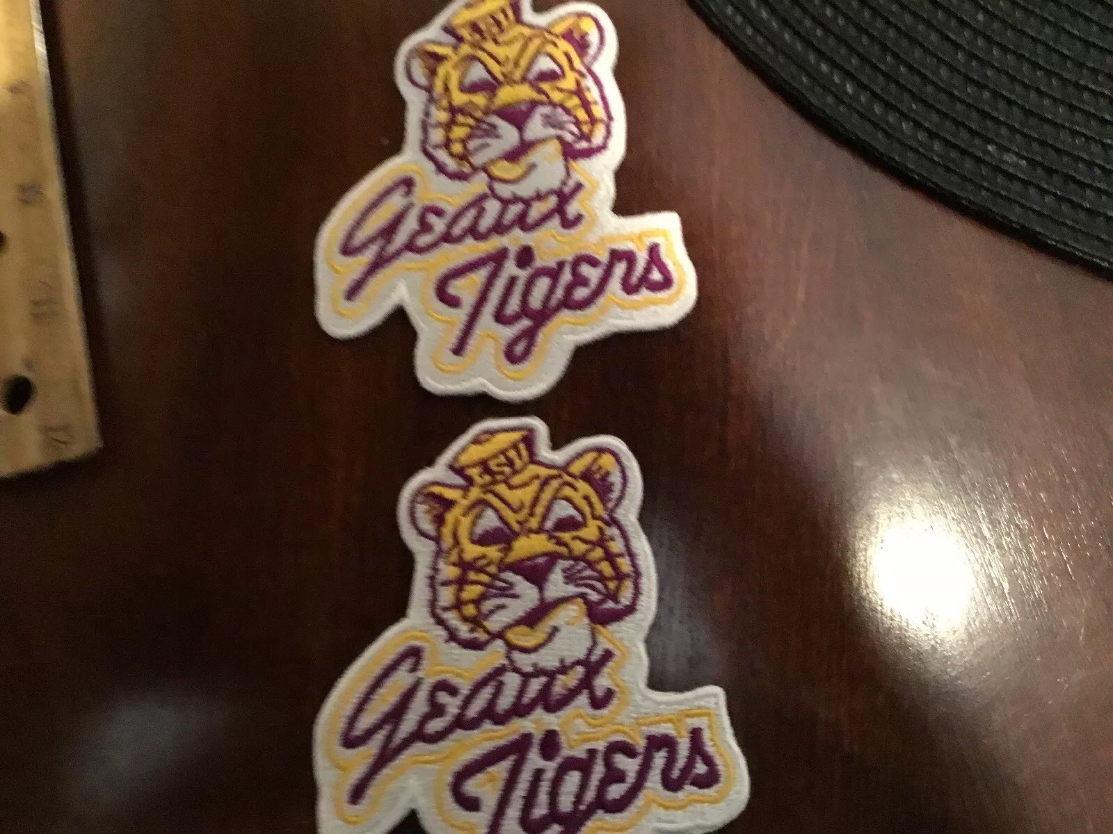 (2) LSU TIGERS GEAUX vintage iron on embroidered patches Patch Lot 3.5 ...