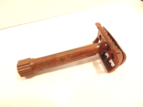old variegated brown plastic re-usable safety razor with propeller ...