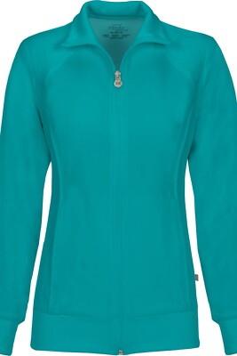 Cherokee Infinity Zip Front Warm-up Jacket 2391A TLPS Teal Blue Free ...