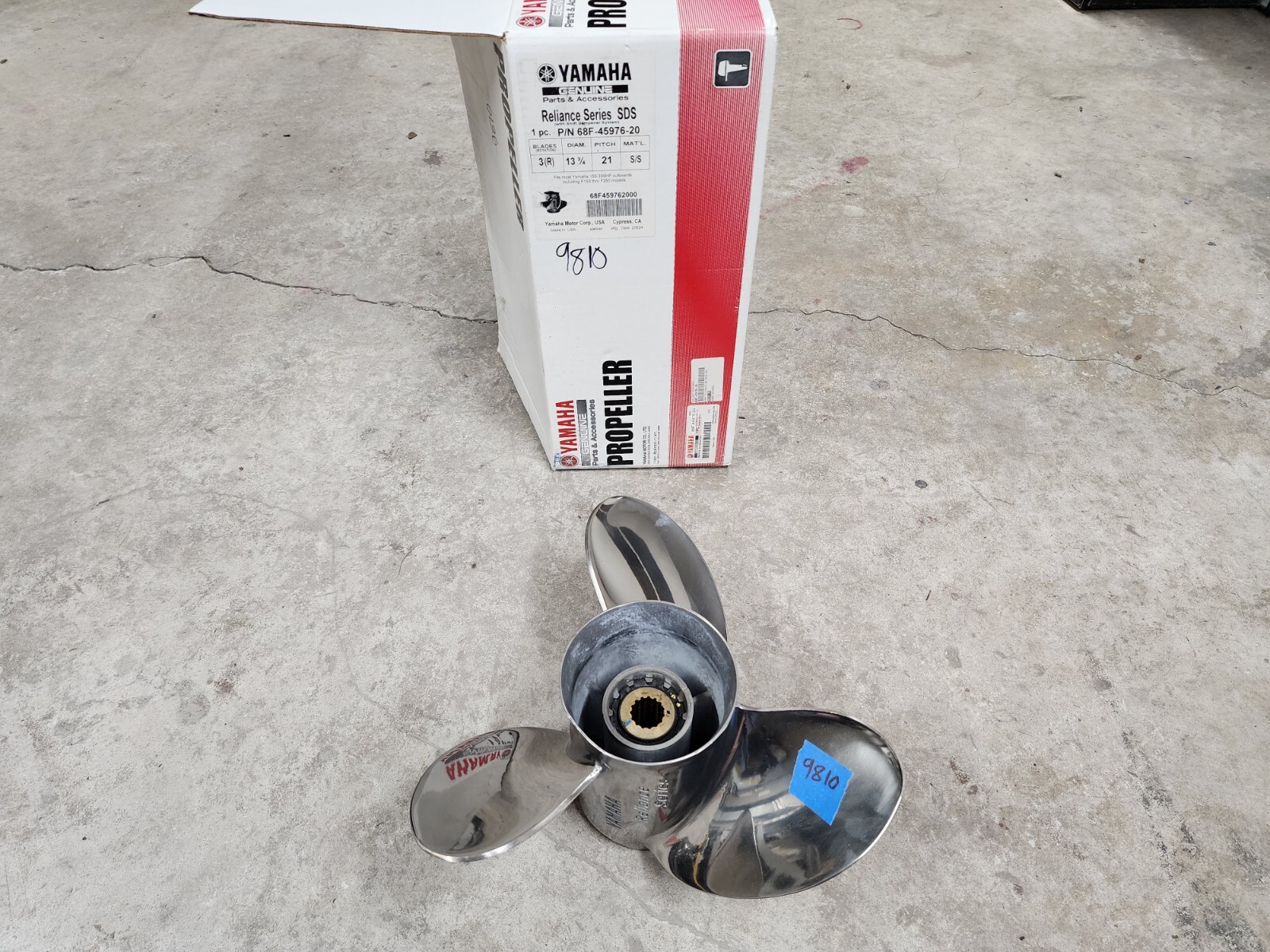 NEW 13 3/4" X 21P YAMAHA RELIANCE SERIES SS PROP, 68F-45976-20-00, SDS ...