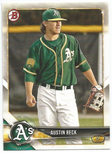 Austin Beck Oakland A's 2018 Bowman Baseball Prospects Card | eBay