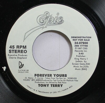 Rock Promo Nm! 45 Tony Terry - Forever Yours / On Epic | eBay