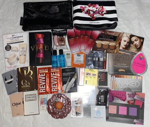 35PC Beauty Bag Skincare Makeup Perfume HairCare Sample Packets ...