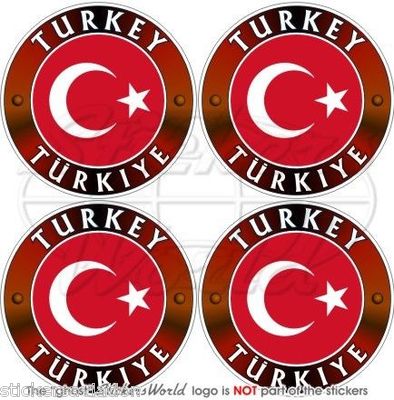 TURQUIE Turc TURKIYE Turkey Turkish Vinyle Sticker 50mm Autocollant x4 ...