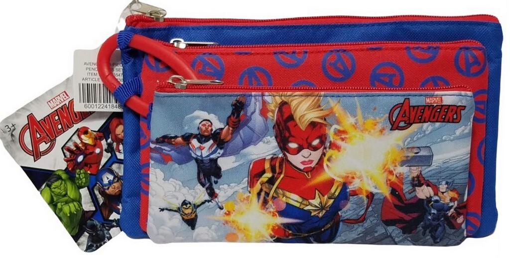 Marvel Avengers 3 Layers Zip Multi-Use Travel Cosmetic Pencil Case ...