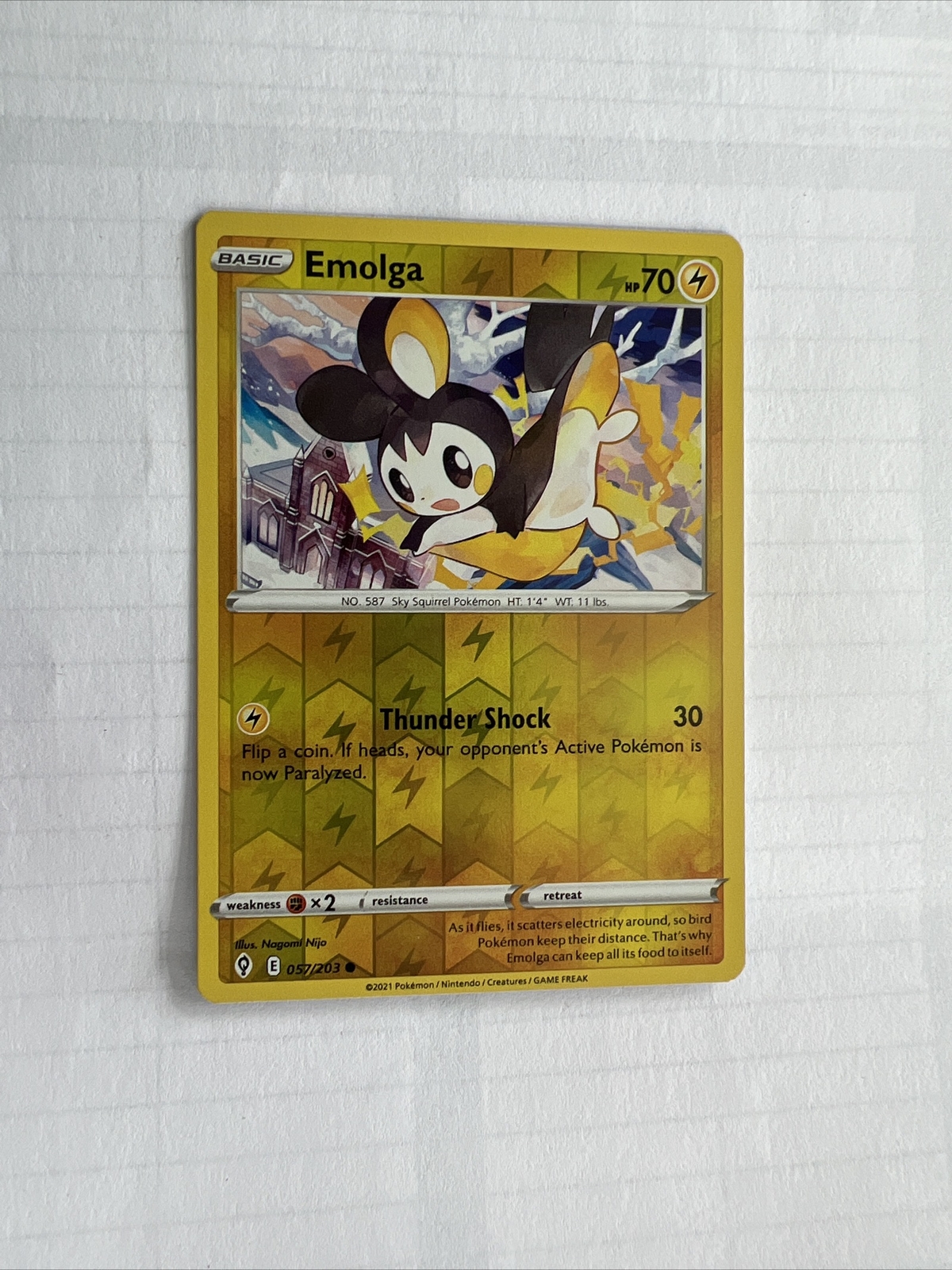 Emolga 57/203 Evolving Skies Reverse Holo Common Pokemon Card TCG NM | eBay