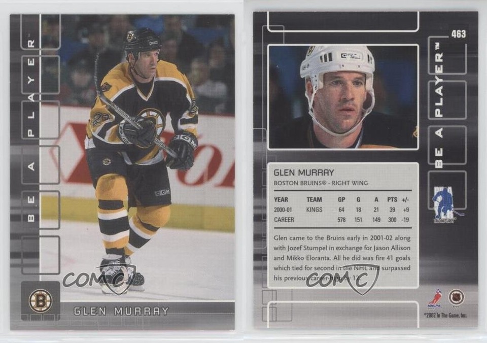 2001-02 ITG Be A Player Memorabilia Glen Murray #463 8d2 | eBay