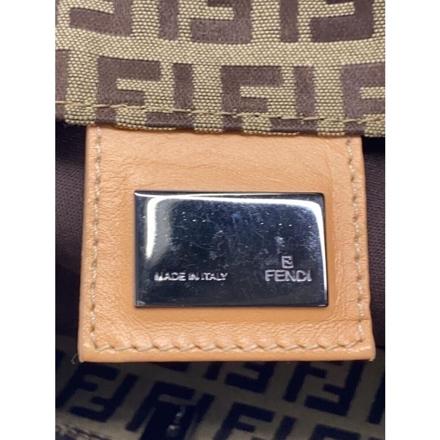 FENDI handbag canvas brown allover print zucchino women hand bag purse ...