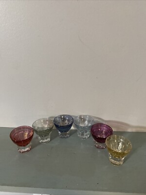 RUHRGLAS Iridescent Shot Glass Set of 6 Hammer Sword Logo Vintage ...