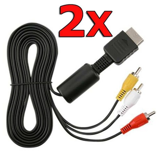 2 x TV AV RCA Audio Video Cable for SONY Playstation 1 2 3 PS1 PS2 PS3 ...
