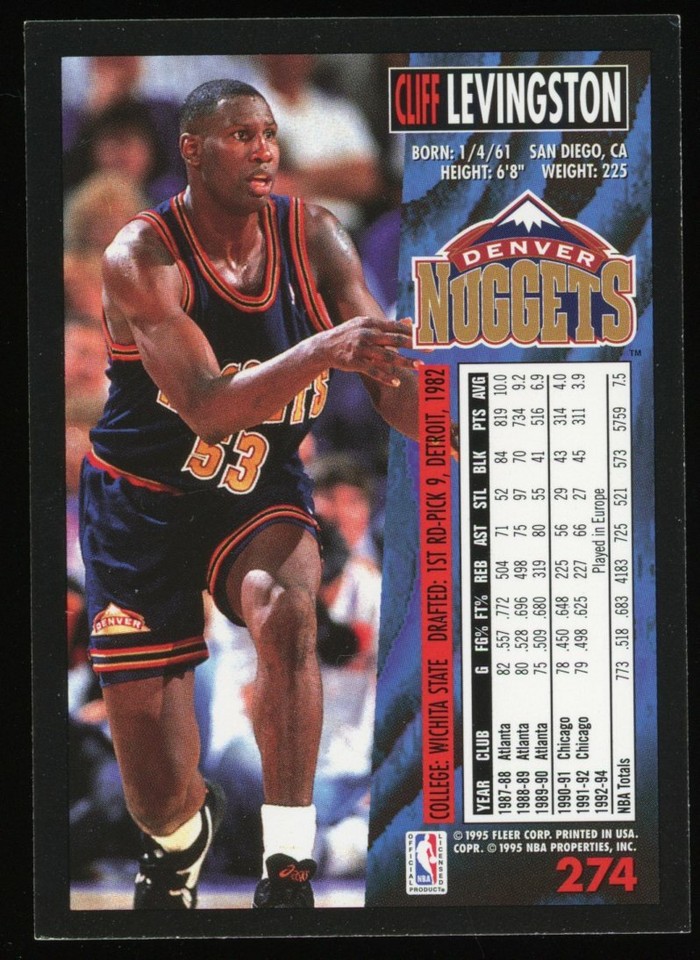 1994-95 Fleer Cliff Levingston Card #274 | eBay