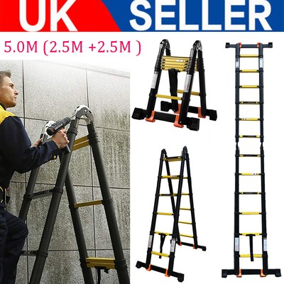 Telescopic Ladder Multi-Purpose Extendable Folding 5.0M (2.5M +2.5M ...