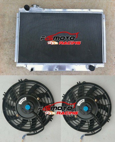 Aluminum Radiator+Fans For Toyota Land cruiser 80 Series HDJ80 HZJ80 MT ...