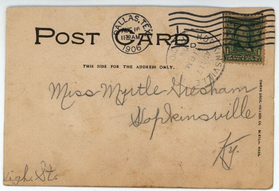 1906 Exall Lake Dallas Texas Highland Park Rowboat Victorian Antique ...