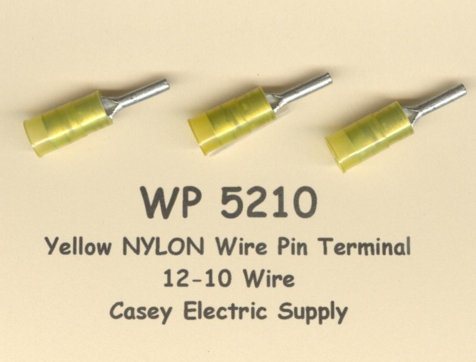 25 Yellow NYLON Insulated Wire Pin Terminal Connectors #12-10 Wire ...