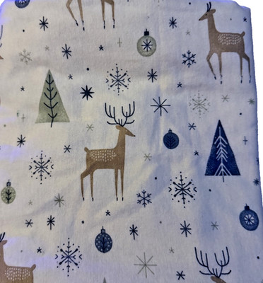At Home KPC 100% Cotton Flannel Reindeer/Trees Print King Pillowcases ...