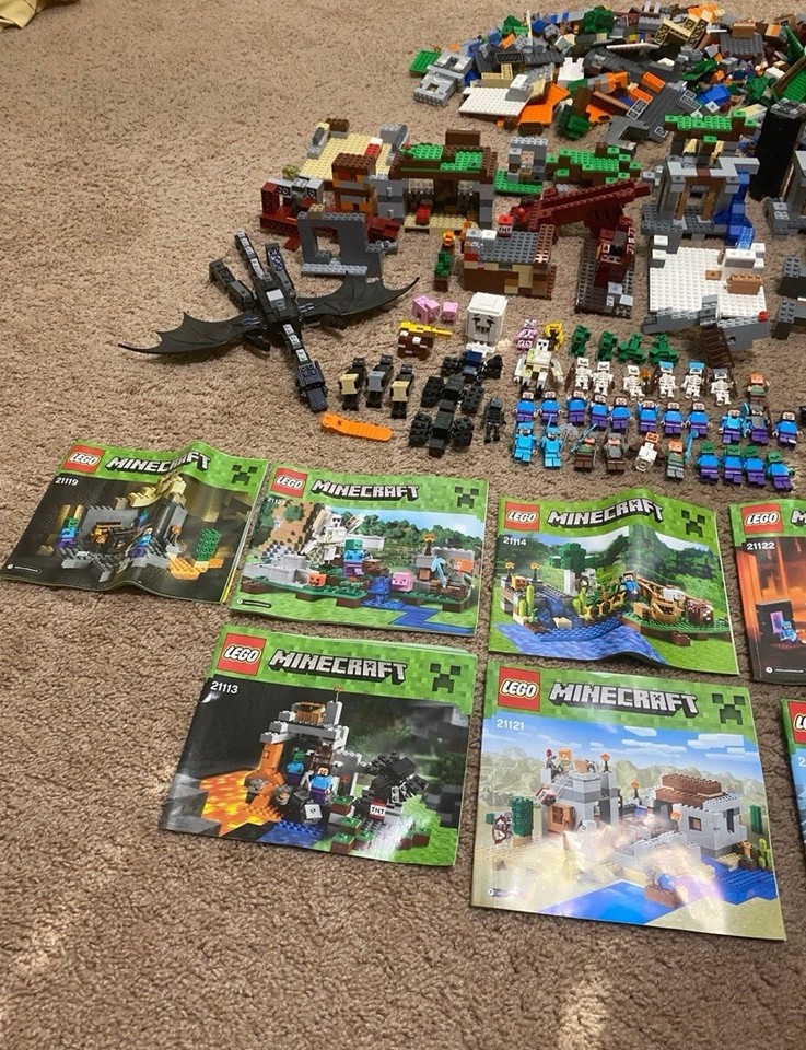 Minecraft Legos HUGE LOT Mini Figs Figures Movie Set Ender Dragon ...