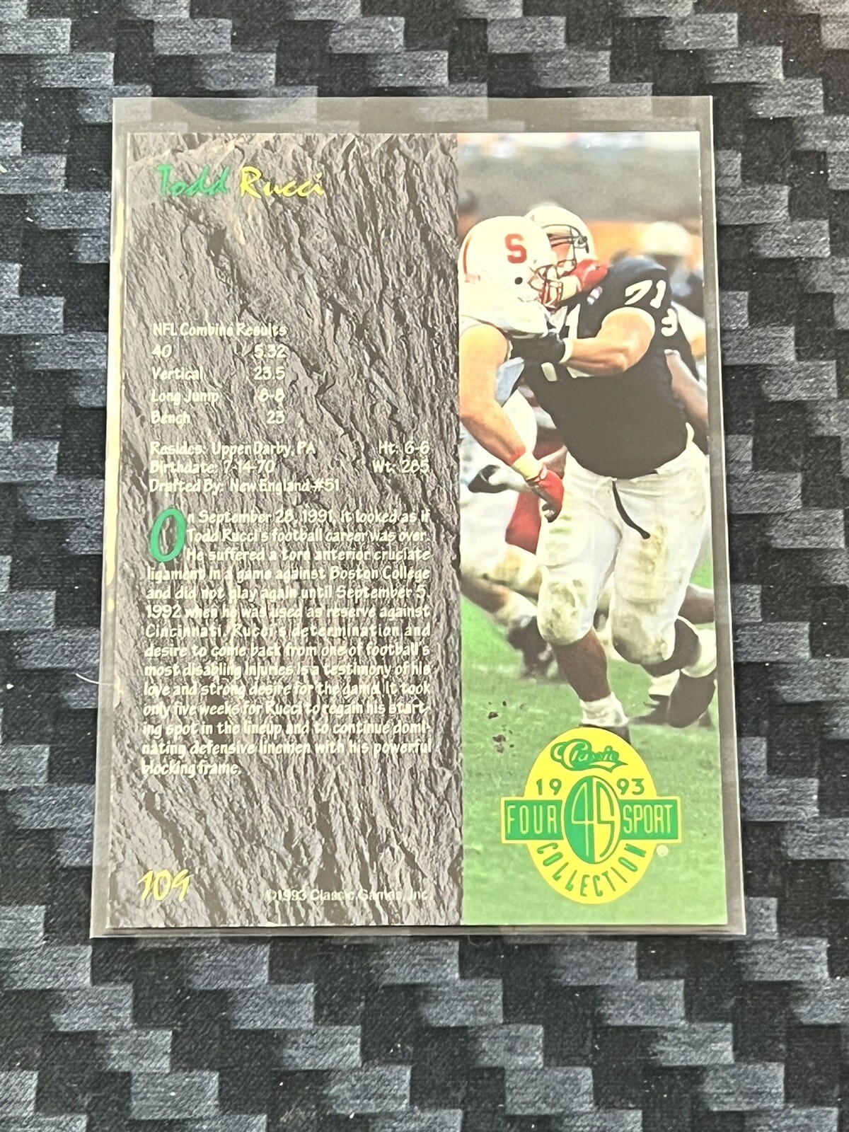 1993 Classic Four Sport Collection - #109 Todd Rucci (RC) for sale ...