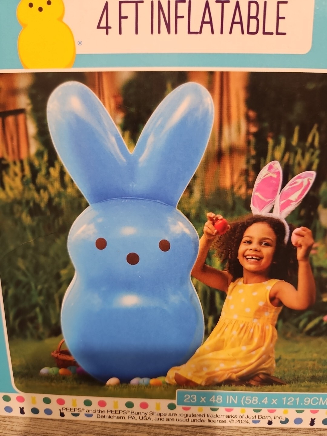 Peeps Bunny Shaped 4 Ft. Blue Blow Up Inflatable Easter Indoor/Outdoor ...