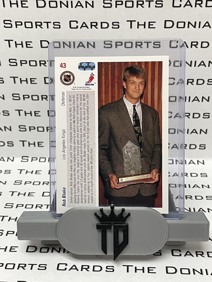 1991-92 Upper Deck hockey ROB BLAKE - L.A. Kings "All Rookie Team/ RC ...