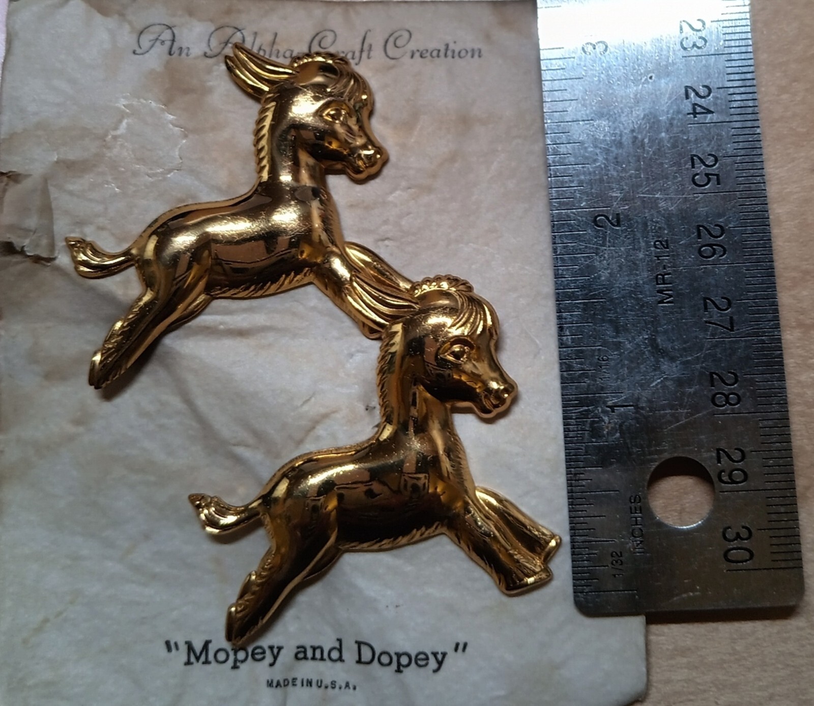Vintage Mopey and Dopey Donkey Pins from Alpha-Craft … - Gem