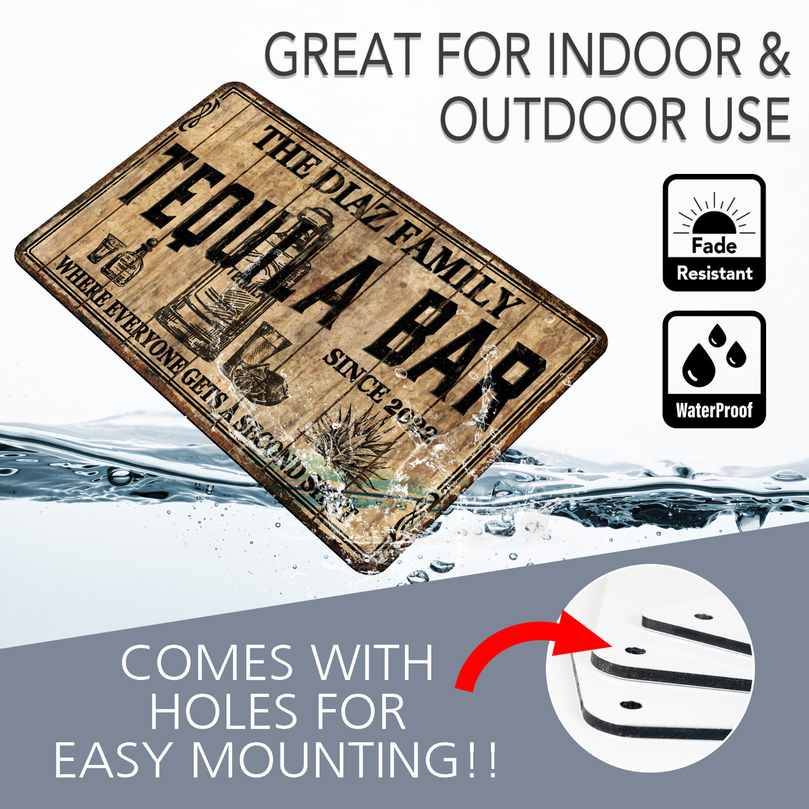 Personalized Tequila Bar Sign Home Bar Decor Gift For Dad Mexican ...