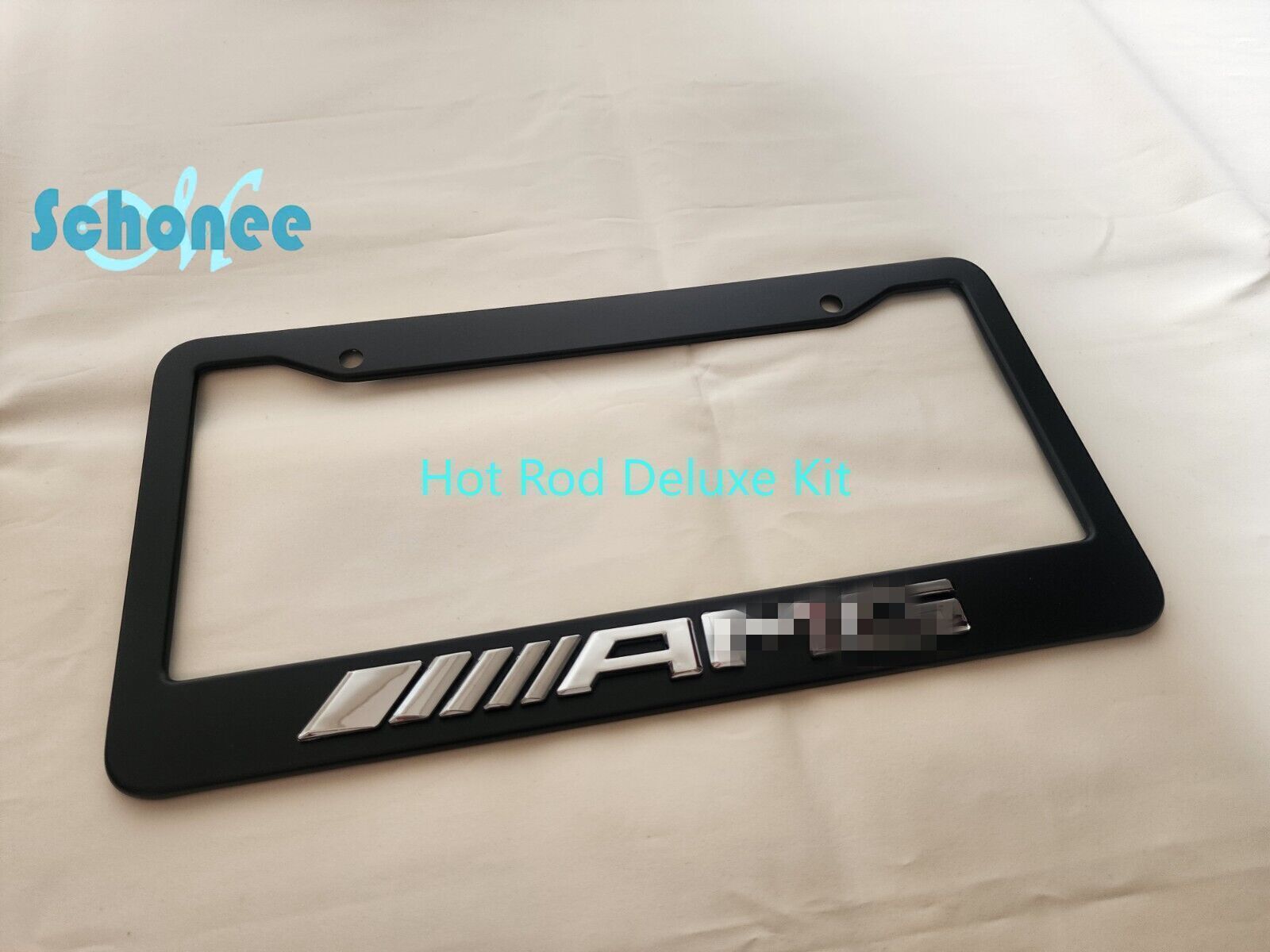 Silver 3D Emblem Number Plate Black License Plate Frame For Mercedes ...