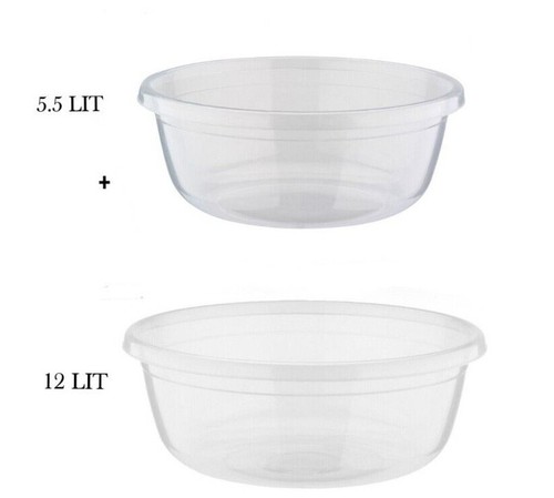 Clear Plastic Basin Round Bread Dough Mixing Washing Up Sink Bowl Tub ...