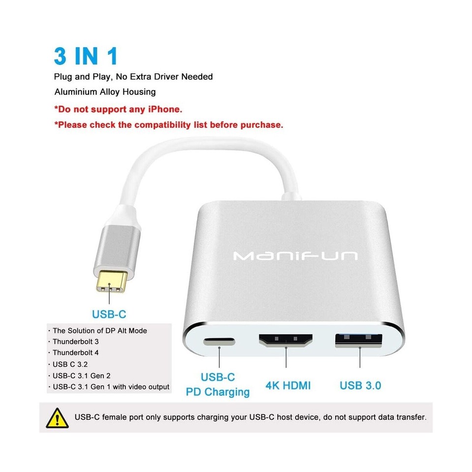 USB C to HDMI Adapter for Phone to TV Adapter Android Hub USB-C Digital ...