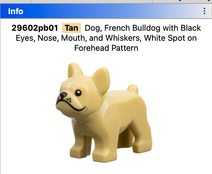 LOT OF 2 NEW LEGO Tan French Bulldog #29602 PBO1 dog animal pet ...