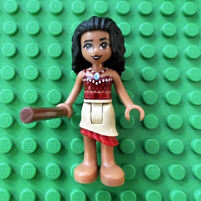 Lego Moana w/ Stick Minifigure Friends Red Skirt Moana Disney Princess ...