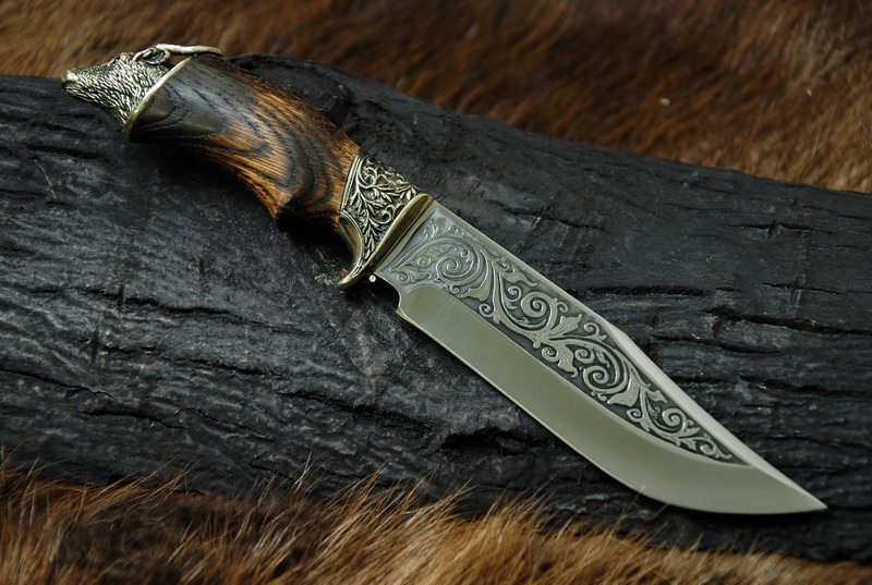 AWESOME QUALITY STEEL CUSTOM HANDMADE KNIFE OAK *HUNTING MOOSE ...