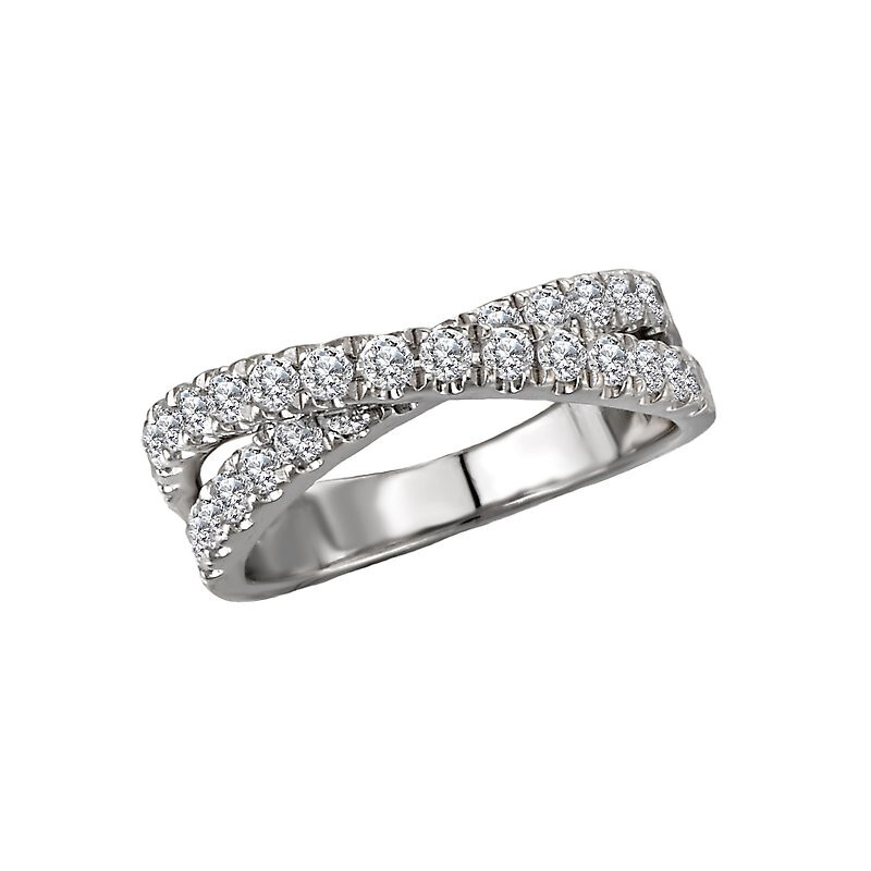 NEW LADIES 14k WHITE GOLD 1ct DIAMOND CRISCROSS FASHION RING BAND | eBay
