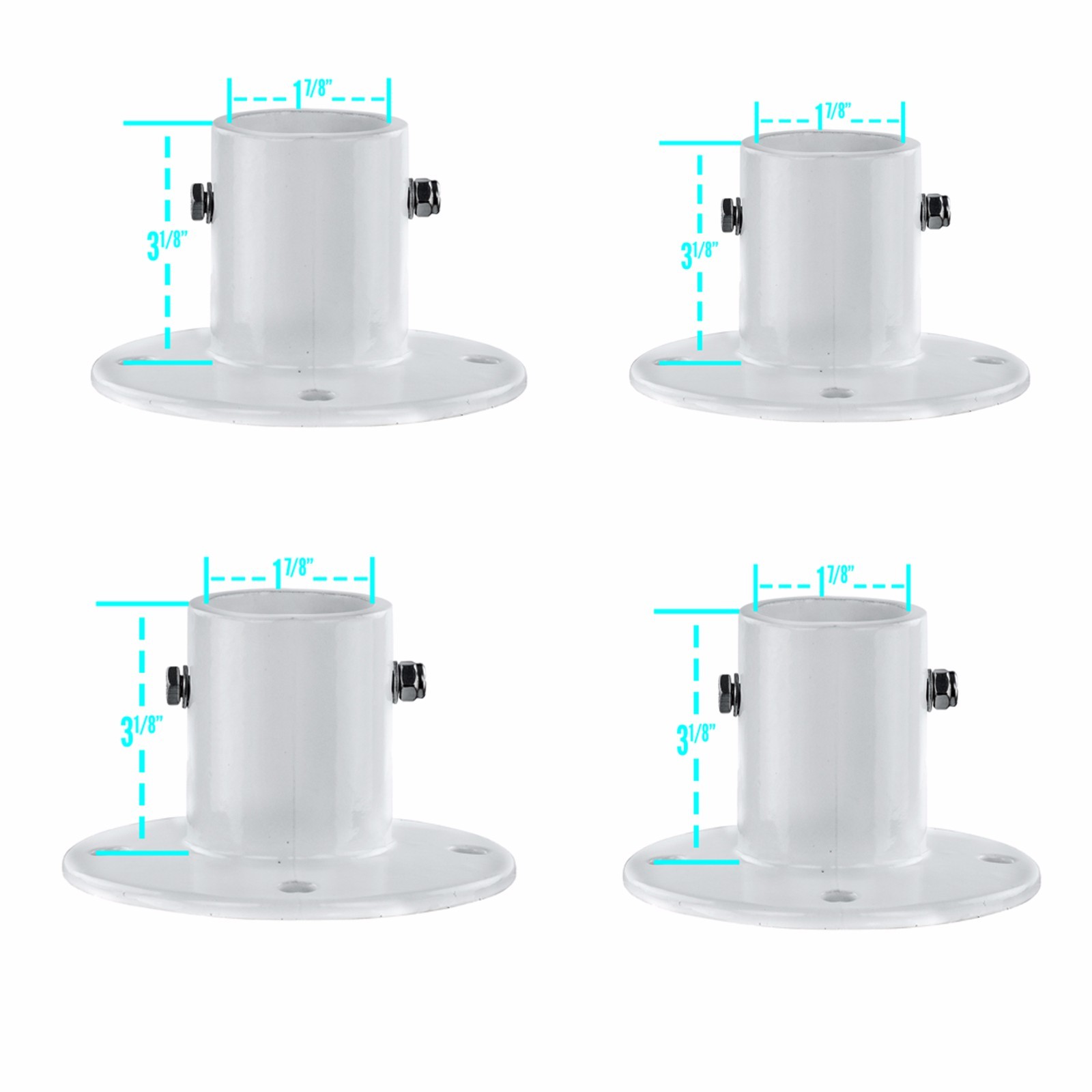 (4 Pack) Aluminum Slide Deck Flange w/ Flange Bolt For Inground ...