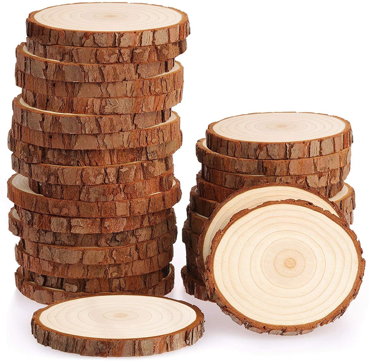 120/150Pcs Natural Wood Log Slices Christmas Name Tags Decor 5-6cm ...